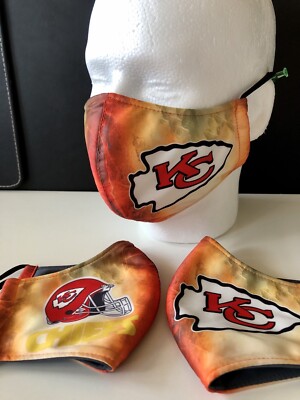 Brand new Face Mask Kansas City Chiefs 3 layer Fabric Filter. 2 mask in ...