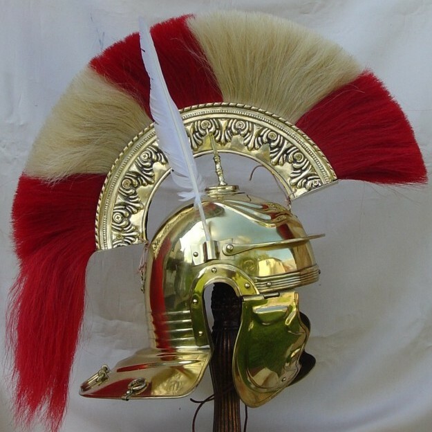 Customized Great Crest Greek Roman Centurion Optio brass helmet Horse ...