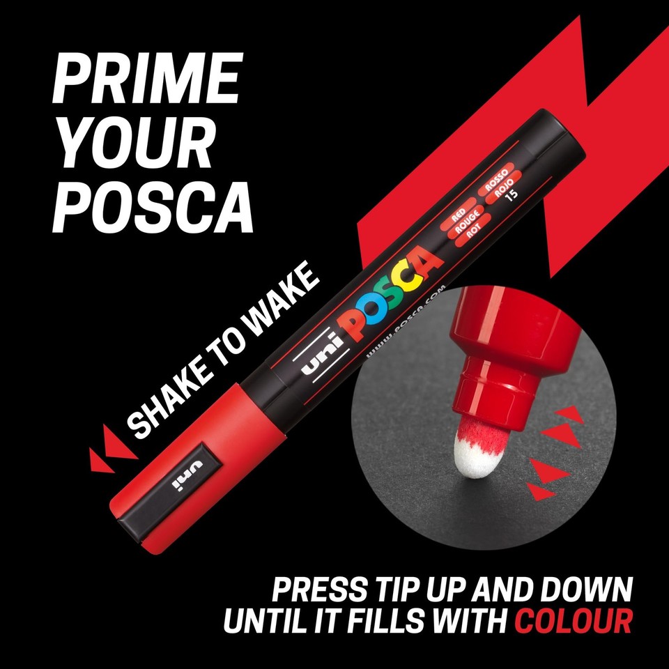 Posca Pens PC-5M Medium Acrylic Felt Tip Coloured Permanent Paint ...