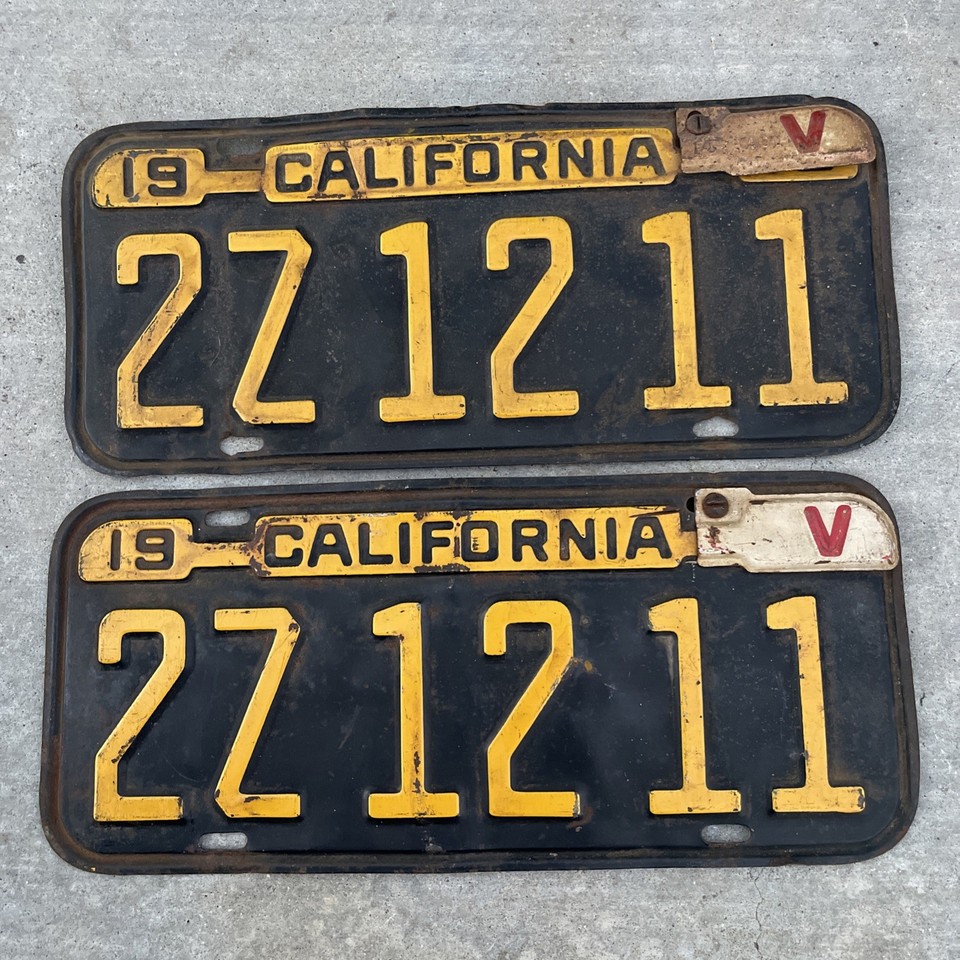 1942 California License Plate With V Tag | eBay