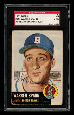 1953 Topps Set-Break #147 Warren Spahn Auto SGC AUTHENTIC | eBay