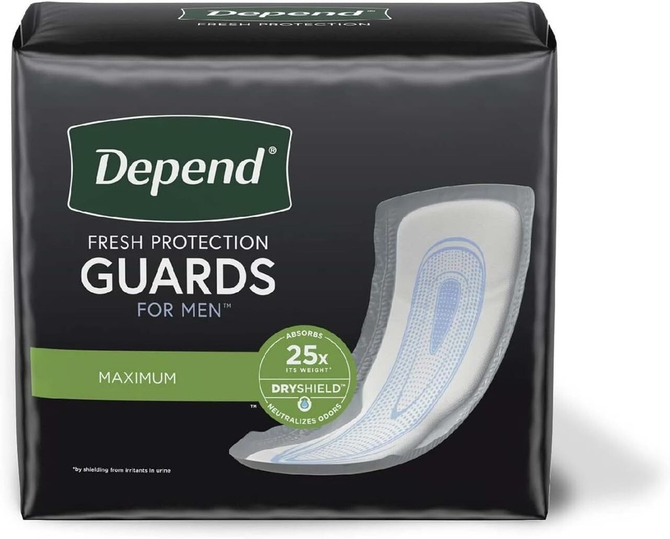 Depend Incontinence Guards for Men, Maximum Absorbency,-52 Count | eBay