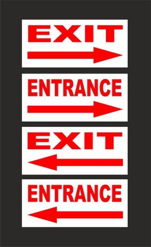 EXIT / ENTRANCE DIRECTIONAL ARROW sign or sticker size choice access ...