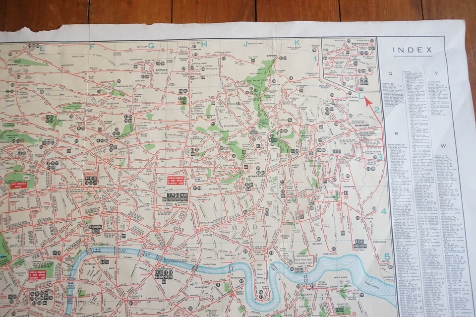 1935 London Transport Map London Bus Routes Poster Tube Underground ...