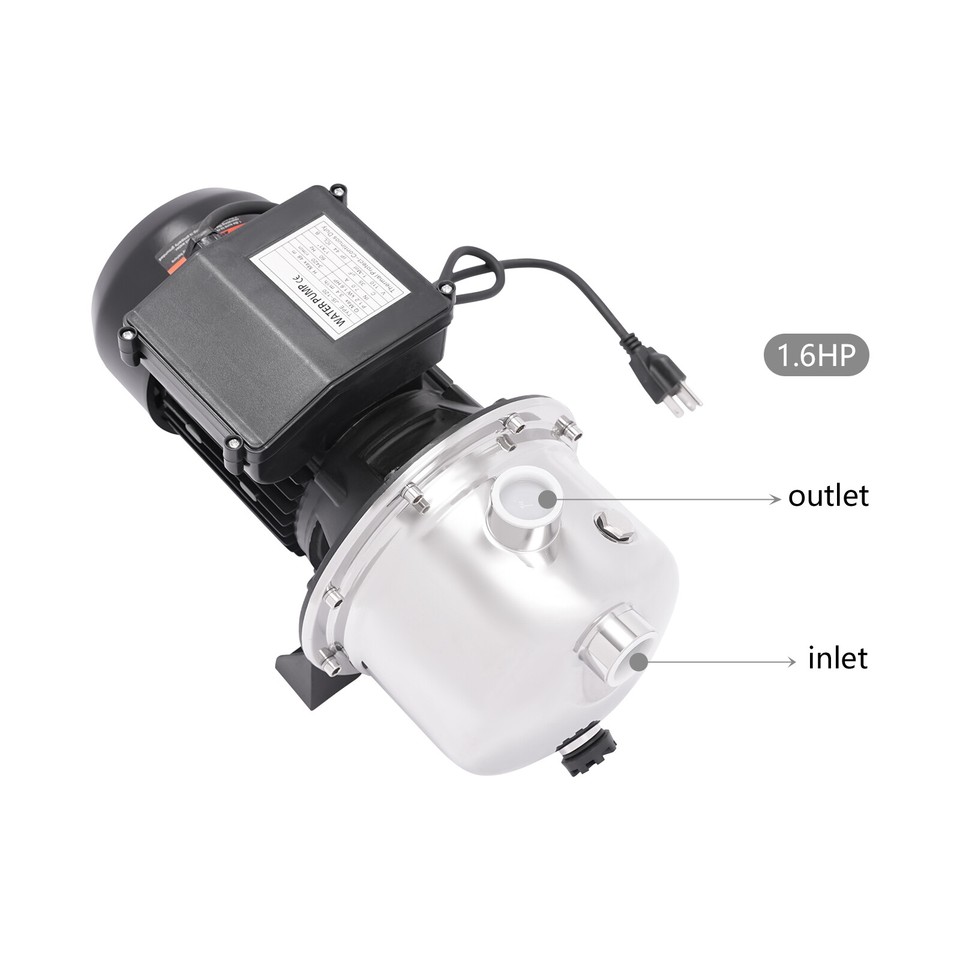 1.6 HP Shallow Well Jet Pump Homes Supply Water Well Jet Pump w ...