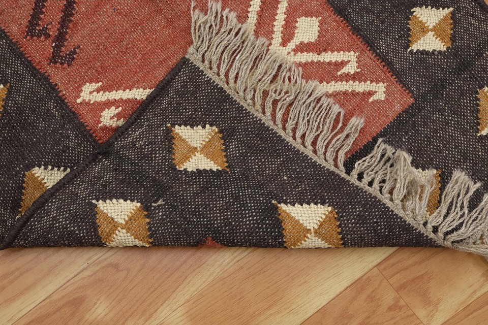 Turkish Handwoven Wool Jute Runner Reversible Area Rug Living Room ...