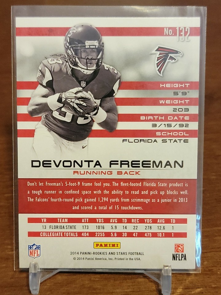 2014 ROOKIES & STARS #132 DEVONTA FREEMAN ROOKIE RC LONGEVITY GOLD ...