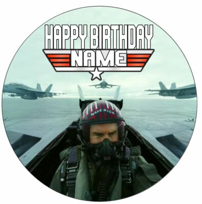 Top Gun Maverick Personalised Edible Icing Cake Topper or Ribbon | eBay UK