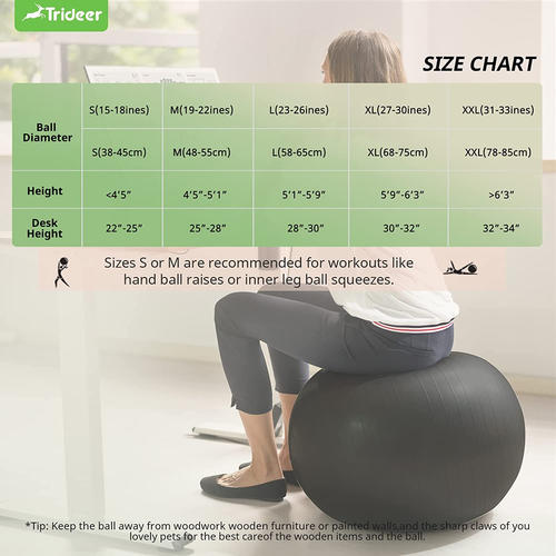 Yoga Ball Exercise Ball for Working Out, 5 Sizes Gym Ball, Birthing ...