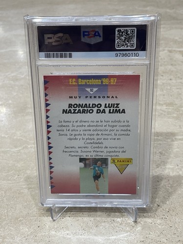 1996 PANINI BARCELONA BRASIL RONALDO NAZARIO R9 AUTO AUTOGRAPH ON CARD ...