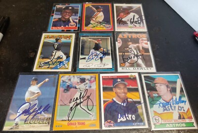 10 Different Houston Astros AUTOGRAPH SIGNED Baseball Cards Topps ...