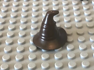 LEGO Dark Brown Harry Potter Headgear Hat, Wizard / Witch with Face ...