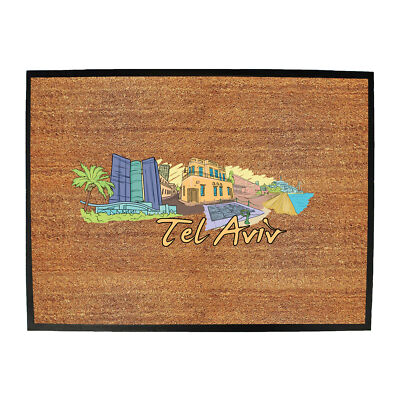 Tel Aviv Israel Country Flag Destination - Mancave Home Novelty Doormat ...