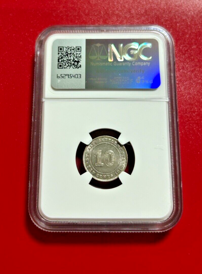 1917 STRAITS 10 CENTIMES NGC AU 58 HAUT GRADE | eBay