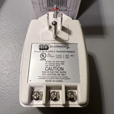 MGT-1640 AC 16V Transformer 40VA Plug in adapter for Electronics ...