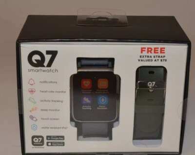 Q7 Smartwatch with extra strap brand new sealed. Water resistant IP67 ...