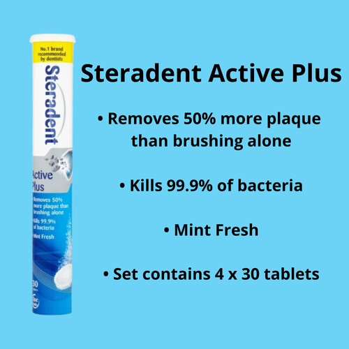 Steradent denture cleaning tablets activ plus pack of 4x30 tabs | eBay UK