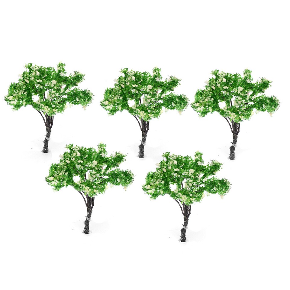 20pcs 2.55" Cherry Blossom Model Tree Miniatures Garden Plants Scenery ...