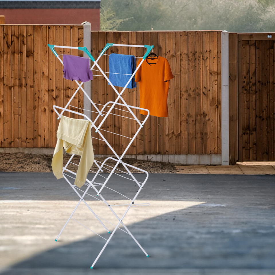3 Tier Folding Laundry Maiden Rack, Dryer Rack, Clothes Horse, Airing ...