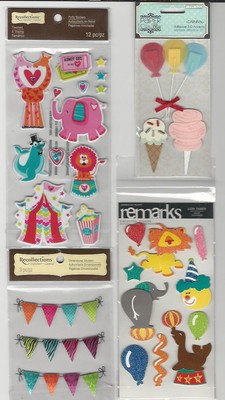 U CHOOSE Assorted Recollections CIRCUS & CARNIVAL 3D Stickers elephant ...