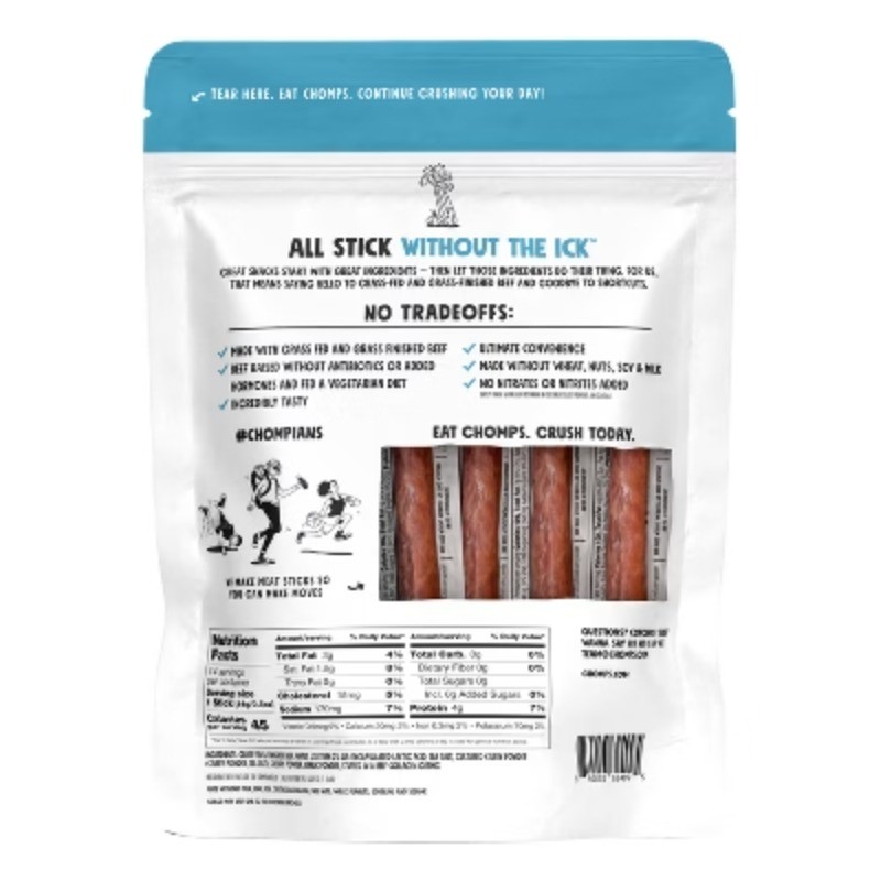 Chomps Snack Sticks Chomplings Sea Salt Beef Mini Sticks - 7oz/14ct | eBay