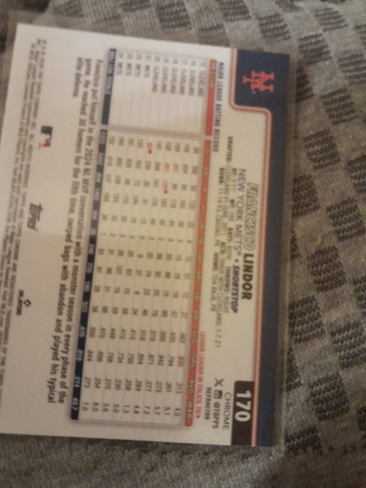 Topps Chrome Francisco Lindor 2025 Insert Card Lot New York Mets /25 / ...