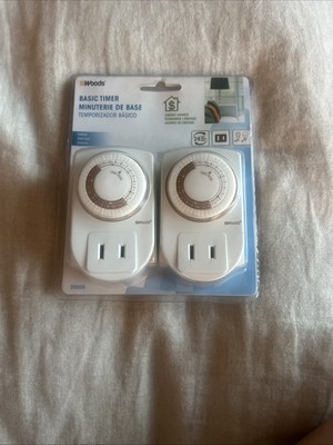 Woods 2-Pack 50006 Basic Timer Indoor 24-Hour Outlet Timer New in ...