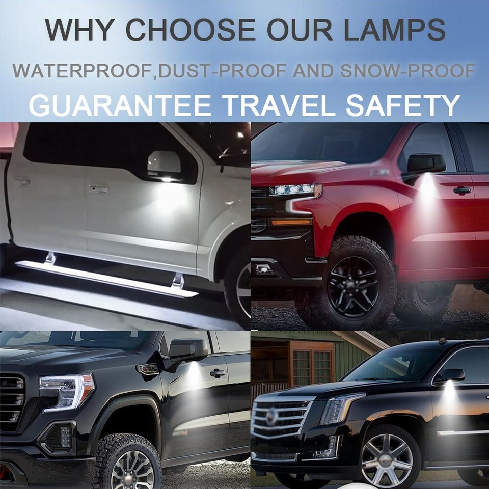 LED Under Mirror Puddle Lights For 2015-2020 For Cadillac Escalade ESV ...