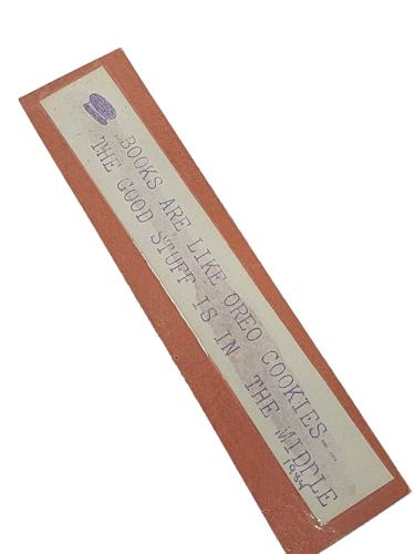 BOOKS ARE LIKE OREO COOKIES Vintage Handmade OOAK Paper Bookmark C496 ...
