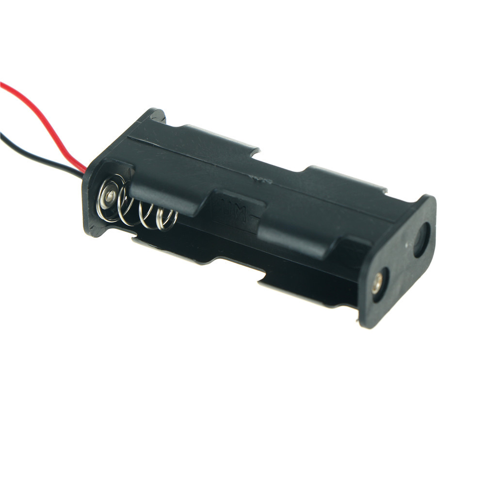 1Pc Black Plastic Battery Holder Case w Wired for 2 x AA Batteries VF ...