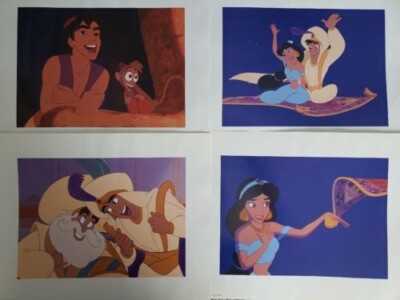2004 Disney Store 11x14" Lithograph Special Edition "ALADDIN" 4 Print Portfolio | eBay