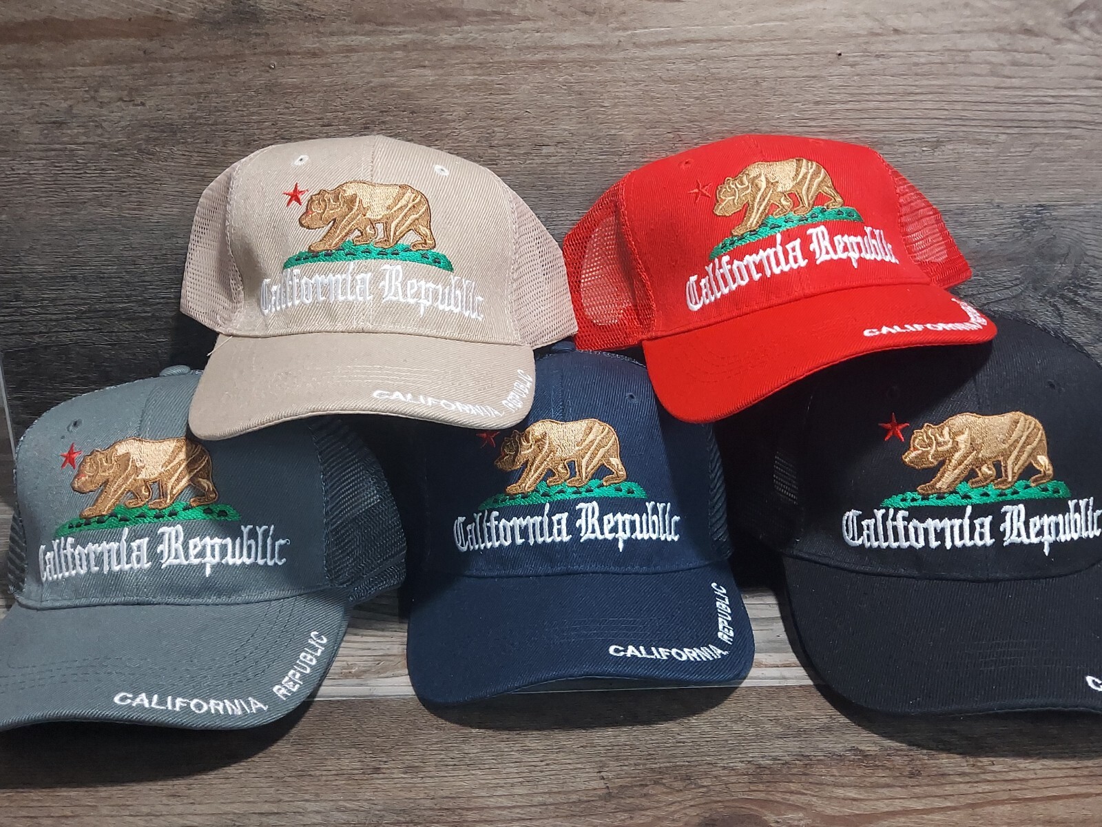 12x California Republic Baseball Cap Snapback Adjustable Hat Flat Brim ...