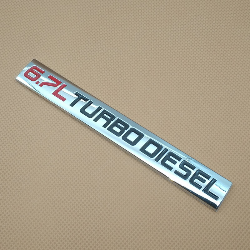 Metal chrome Red & Black 6.7L TURBO DIESEL Logo Emblem Sport Auto Badge ...