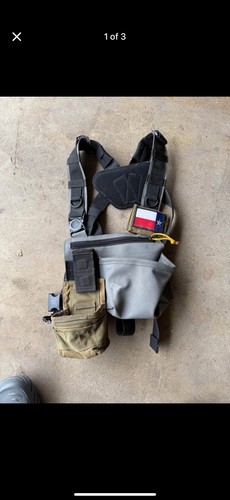 Atlas 46 Mesh Tool Chest Rig with Cargo Pockets and Coyote Utility Vest ...