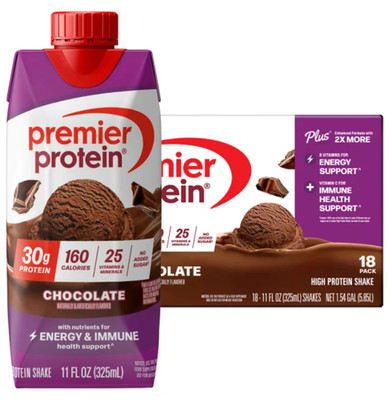 Premier 30g Protein PLUS Energy Immune Support Shakes Chocolate 11 fl ...