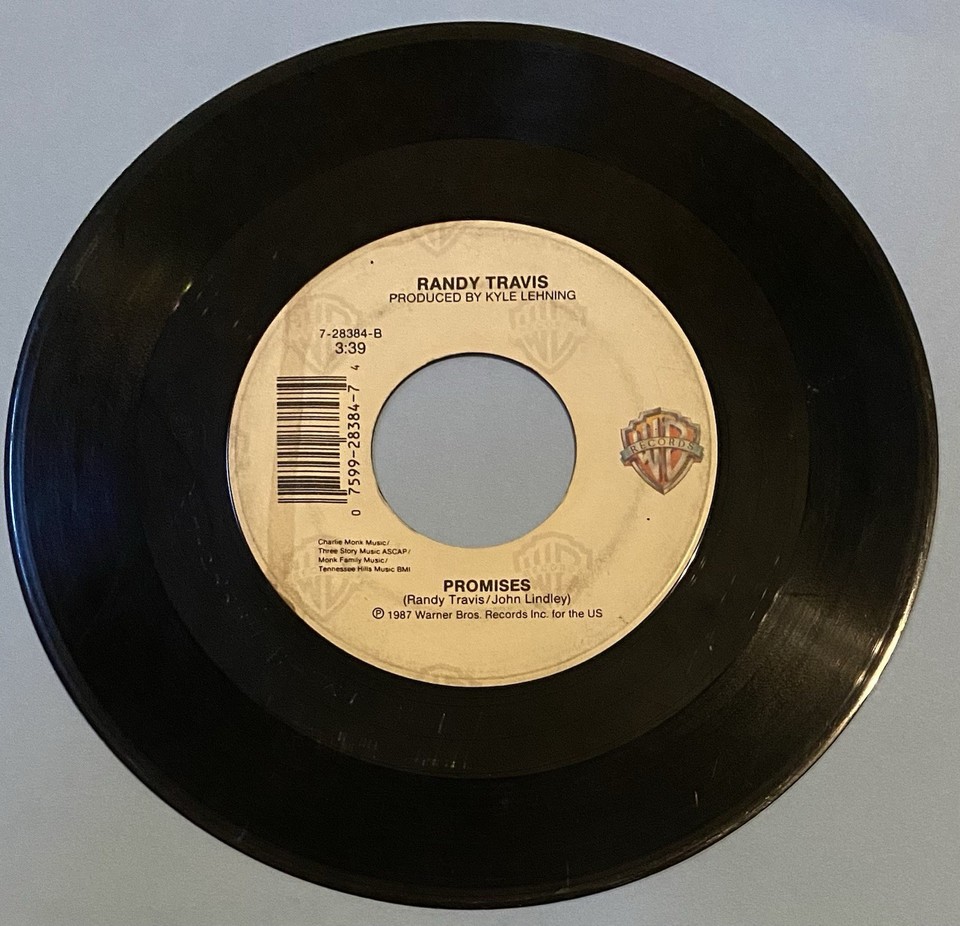 Randy Travis “ Promises / Forever and Ever, Amen “ Vinyl Record 45 RPM ...