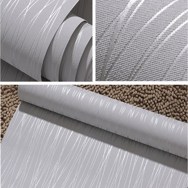 10M Metallic Silver Glitter Textured Non-Woven Fabric Embossed Thick ...