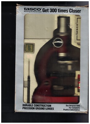 Vintage Tasco 300 power Microscope with Eye Dropper + Gum Media, 9901 ...