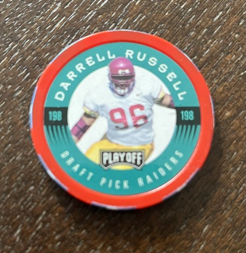 Darrell Russell 1997 Playoff 1st&10 Chip Shot #198 RC Trojans Raiders ...
