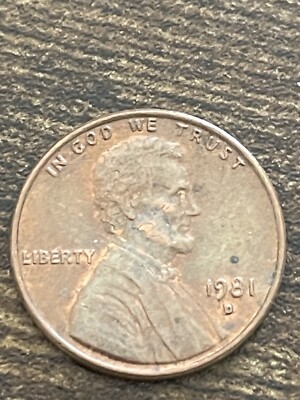 1981 D Penny Error Lincoln Memorial D/D D over D Mint Mark Repunched ...
