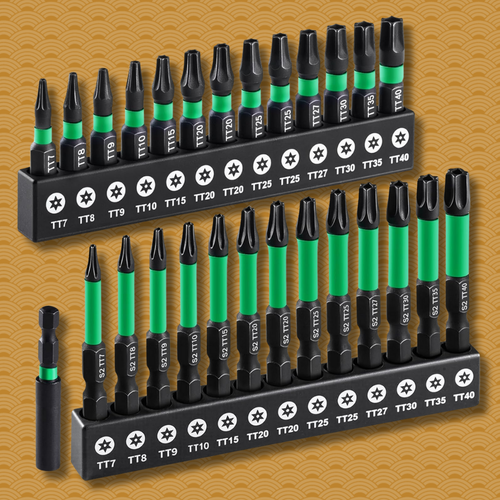 27PCS Impact Torx Bits Set TT7-TT40 Security Tamper Proof & Magnetic ...