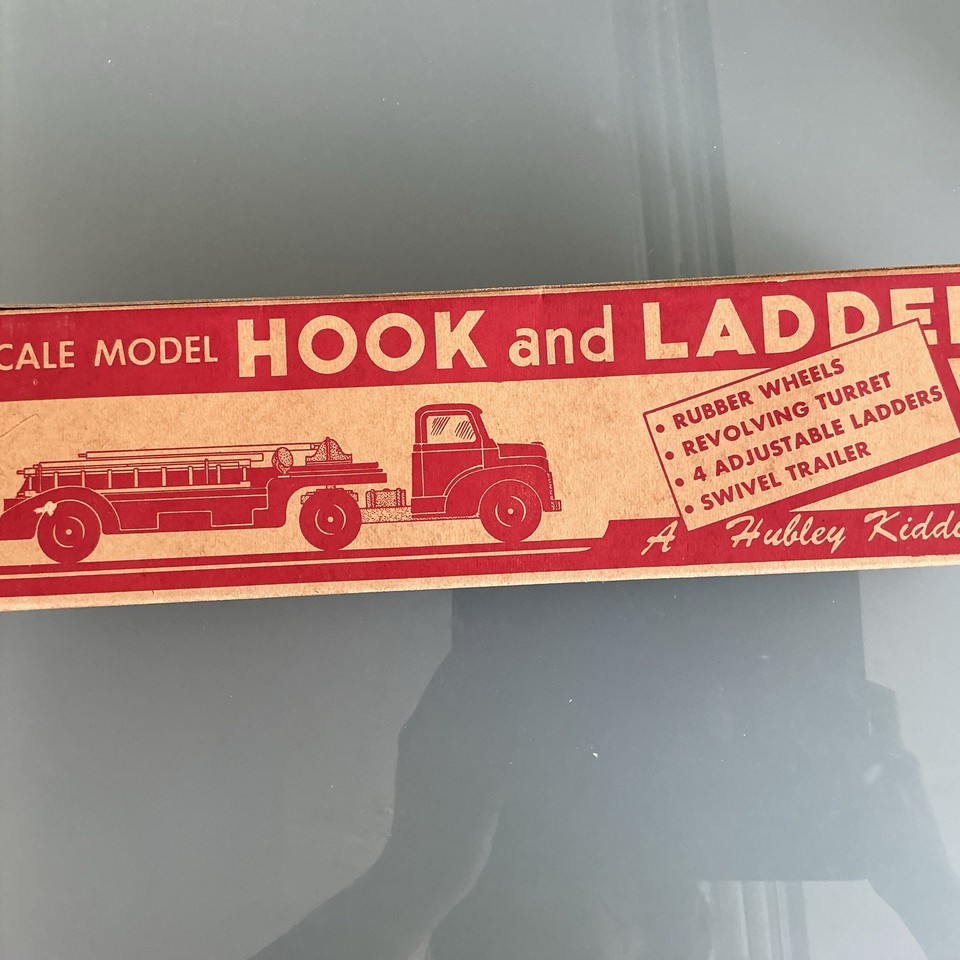 Hubley Kiddie Toy Hook and Ladder No. 350 MIB With Ladders and Axe | eBay