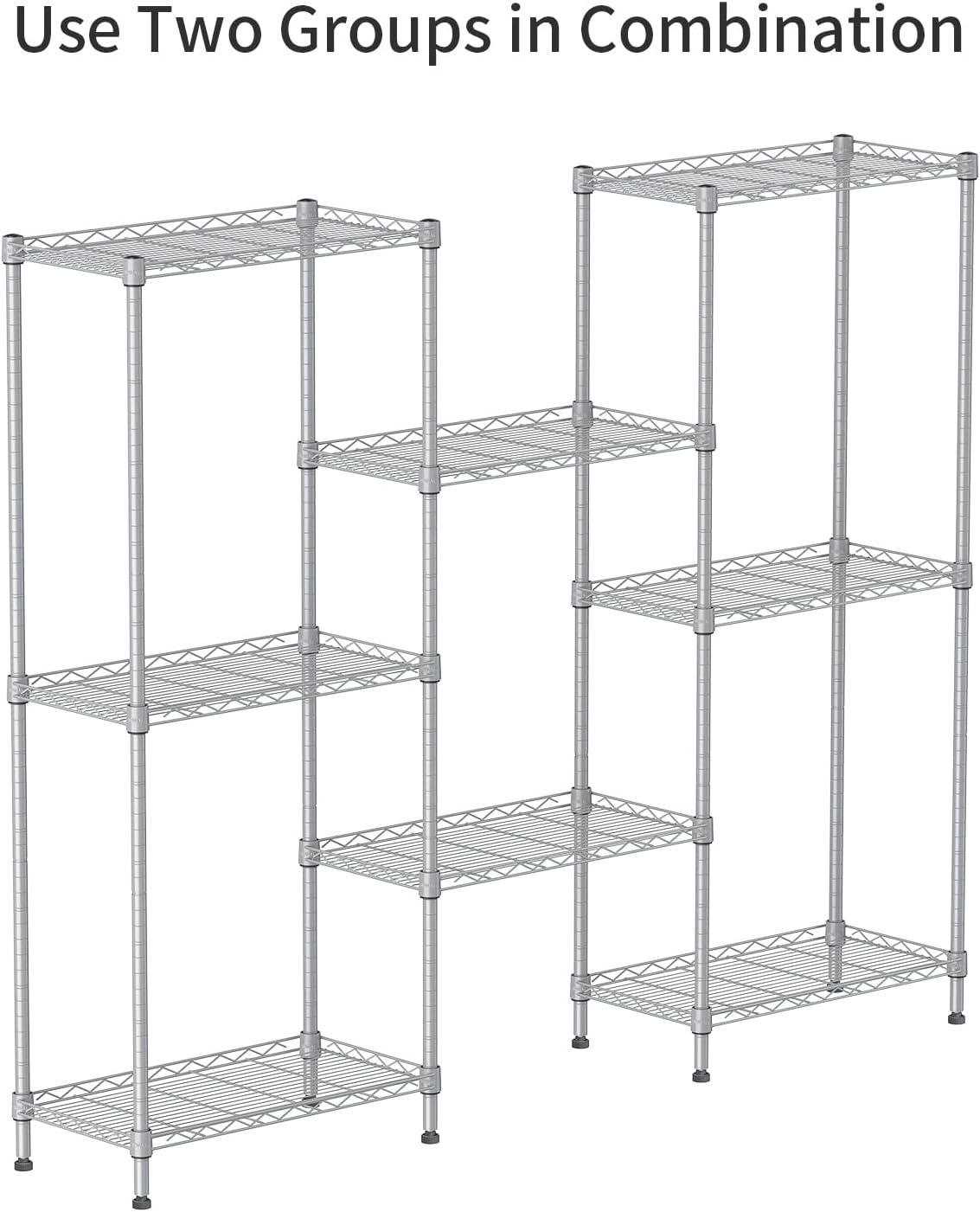 4 Tier Adjustable Storage Shelf Metal Storage Rack Wire Shelving Unit ...