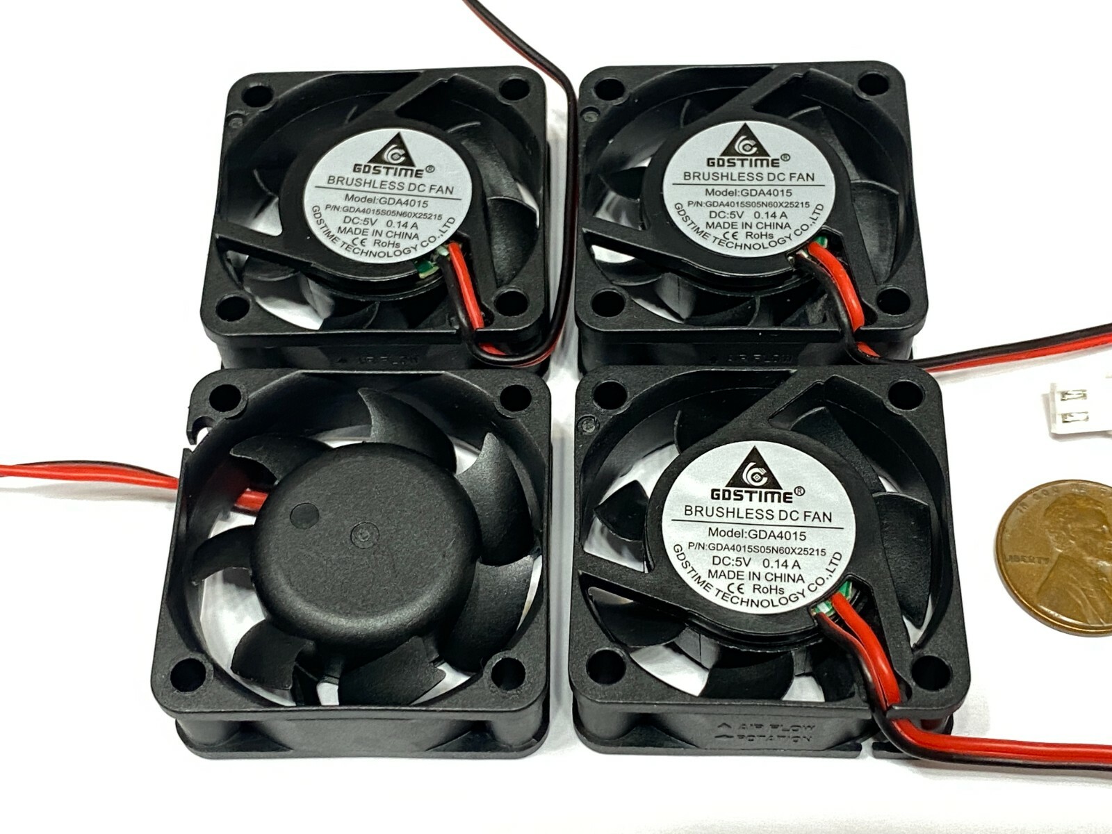 4 Pieces 5v fan 4015 small cooling 2pin computer 40mm x 15mm heatsink ...