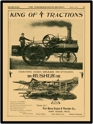 1898 Port Huron Traction Steam Engine New Metal Sign: LARGE SIZE 12 X ...