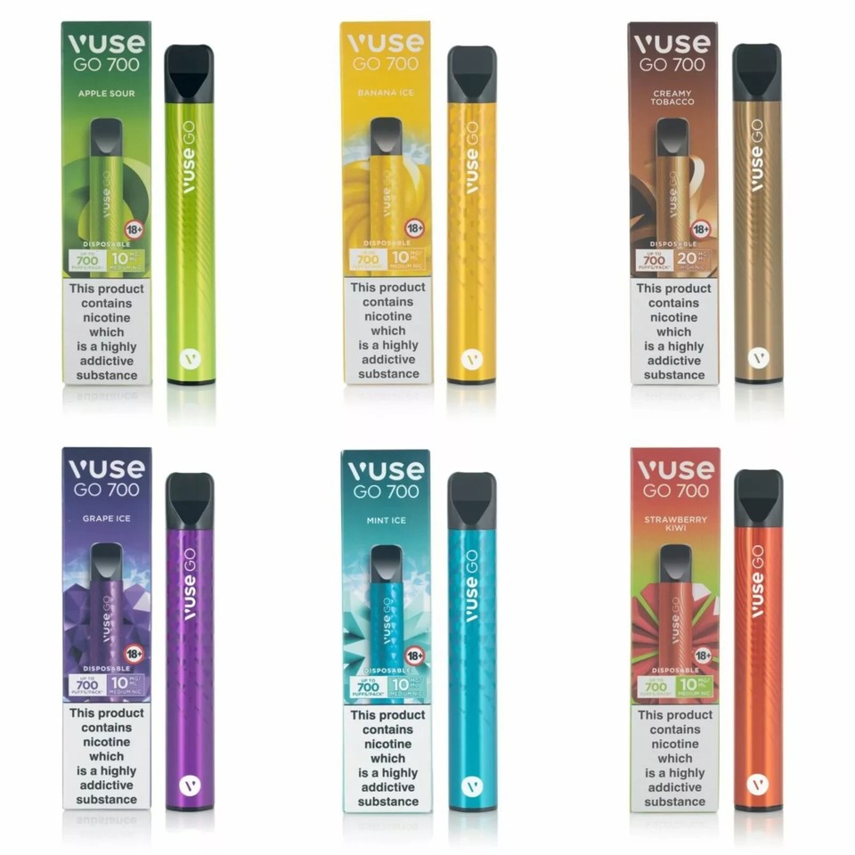 10x Vuse Go700 Disposable Vape Bars Aprx 600 puffs MTL 20mg/ml BARS ...