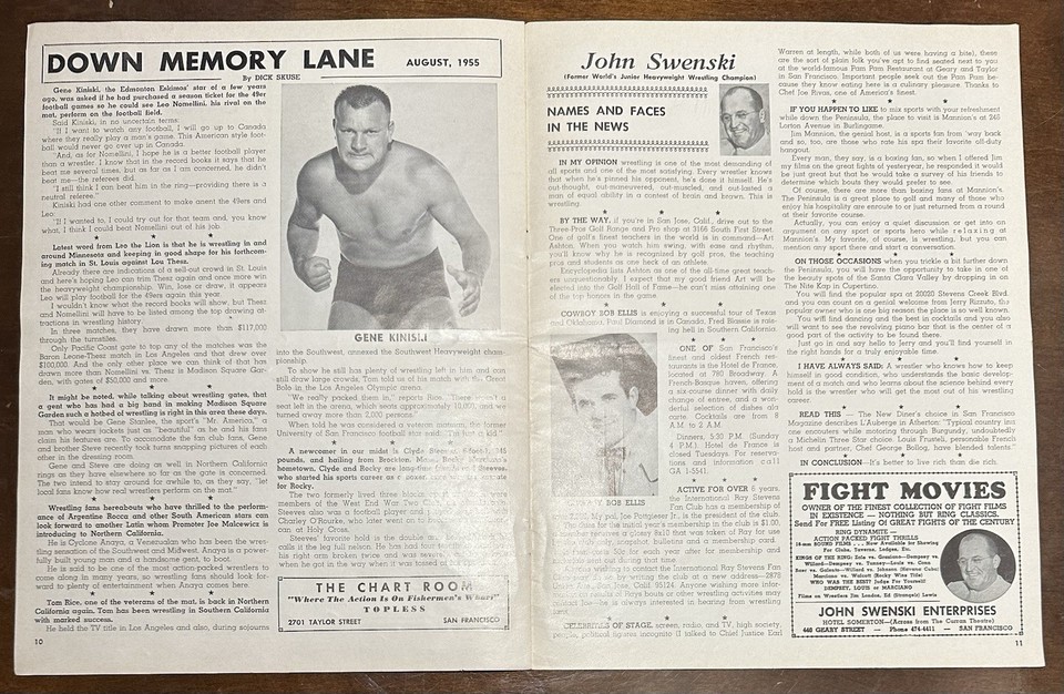 HAYSTACK CALHOUN HAND SIGNED COW PALACE WRESTLING PROGRAM! P. MORALES ...