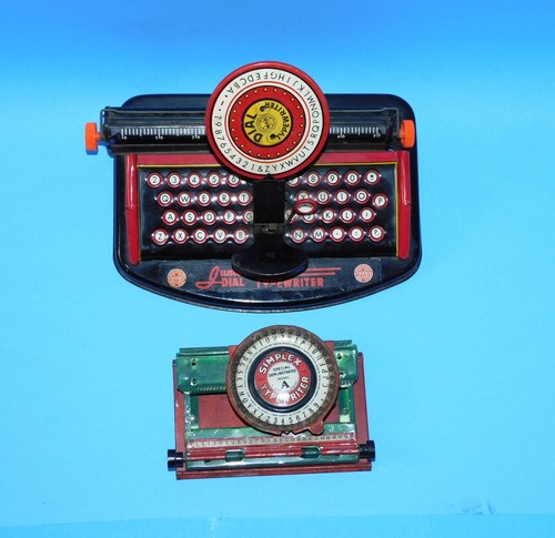 ANTIQUE TIN LITHO MARX JUNIOR DIAL TYPEWRITER & SIMPLEX MODEL A ...