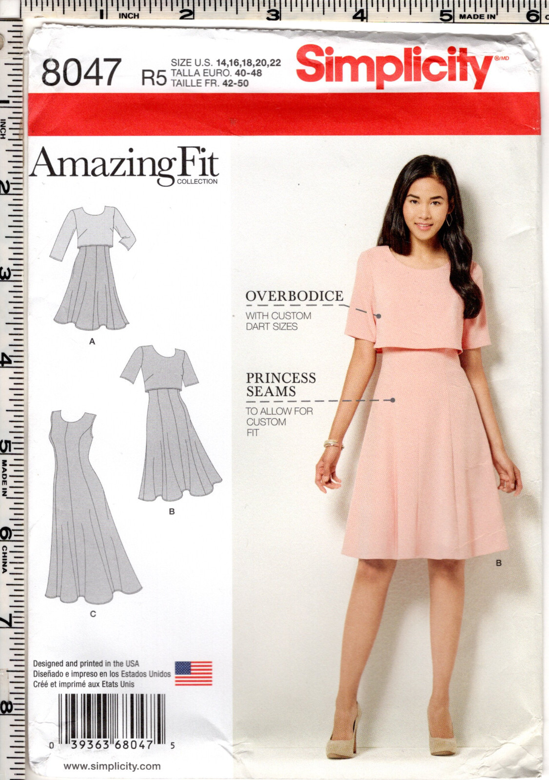 Simplicity Sewing Pattern 8047 R5 Misses' Dress Fit Collection Uncut ...