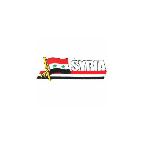 SYRIA SIDEKICK WORD COUNTRY FLAG IRON-ON PATCH CREST BADGE 1.5 X 4.5 IN. | eBay